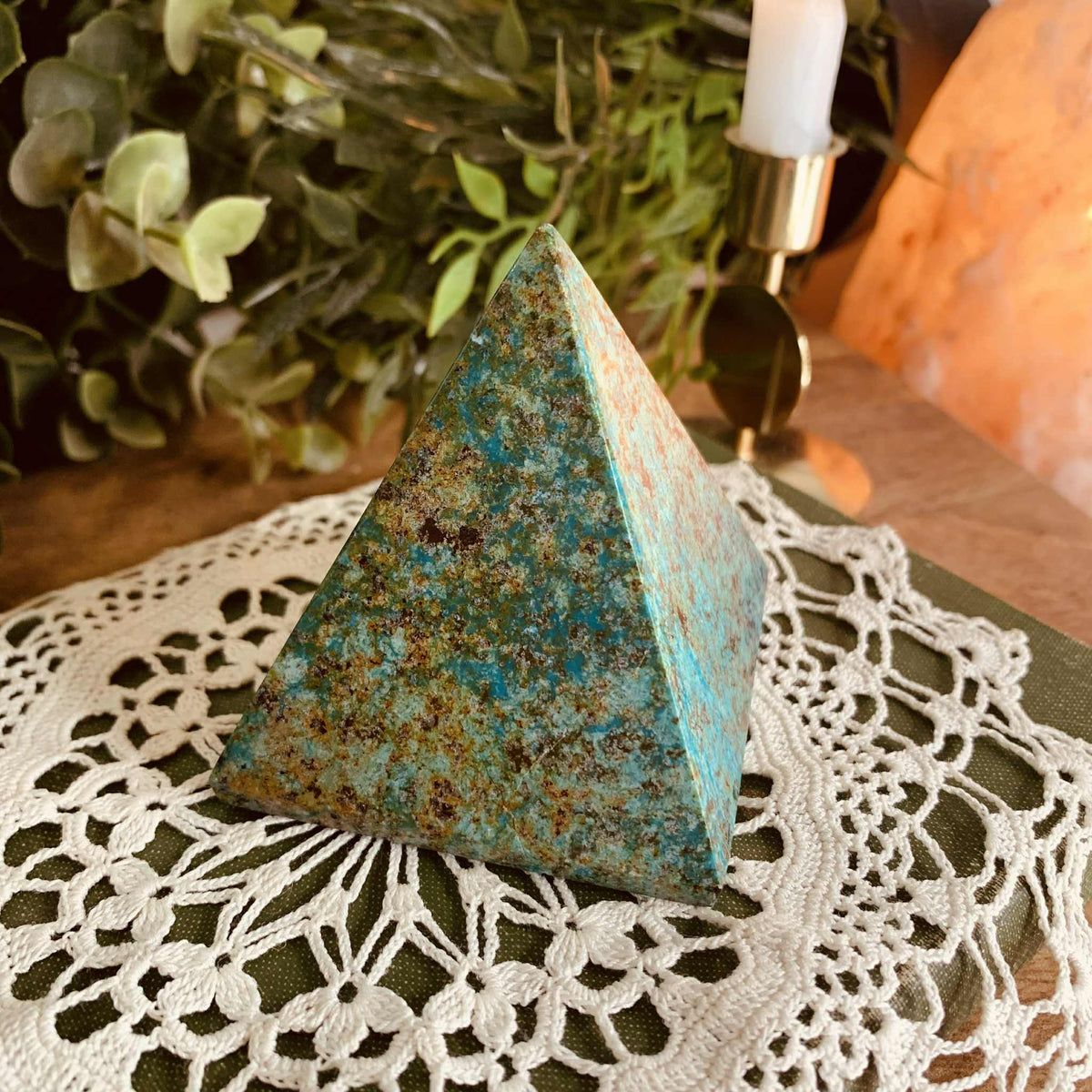 Chrysocolla Pyramid – The Crystal Shop Camden